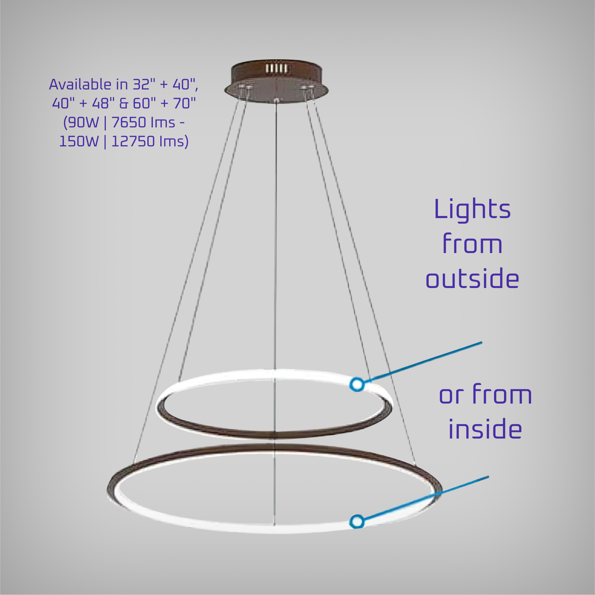 2-Tier Suspended Architectural LED Ring Chandelier – LED Lights Direct