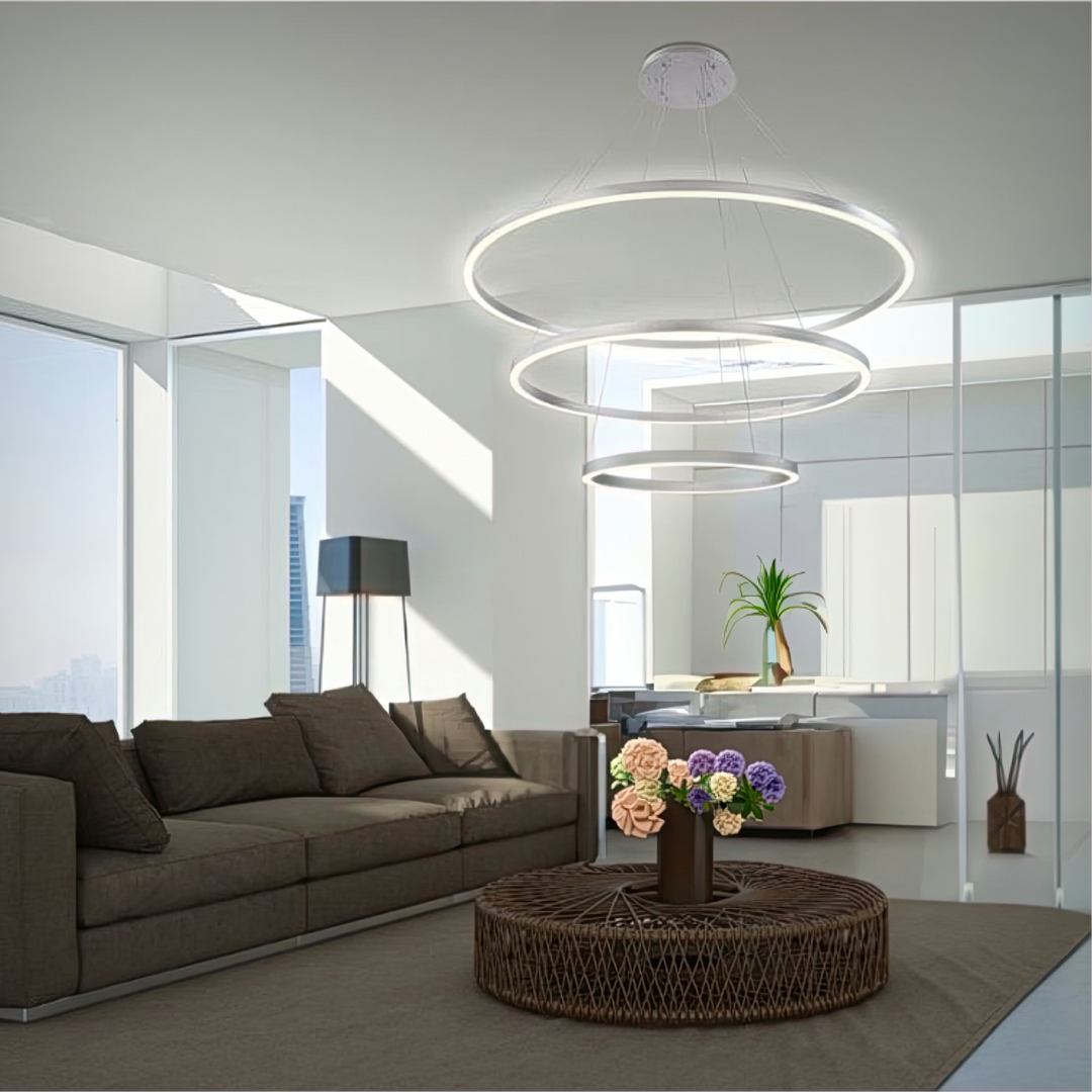 Large Round LED Ring Pendant Chandelier (3-Tier) – LED Lights Direct