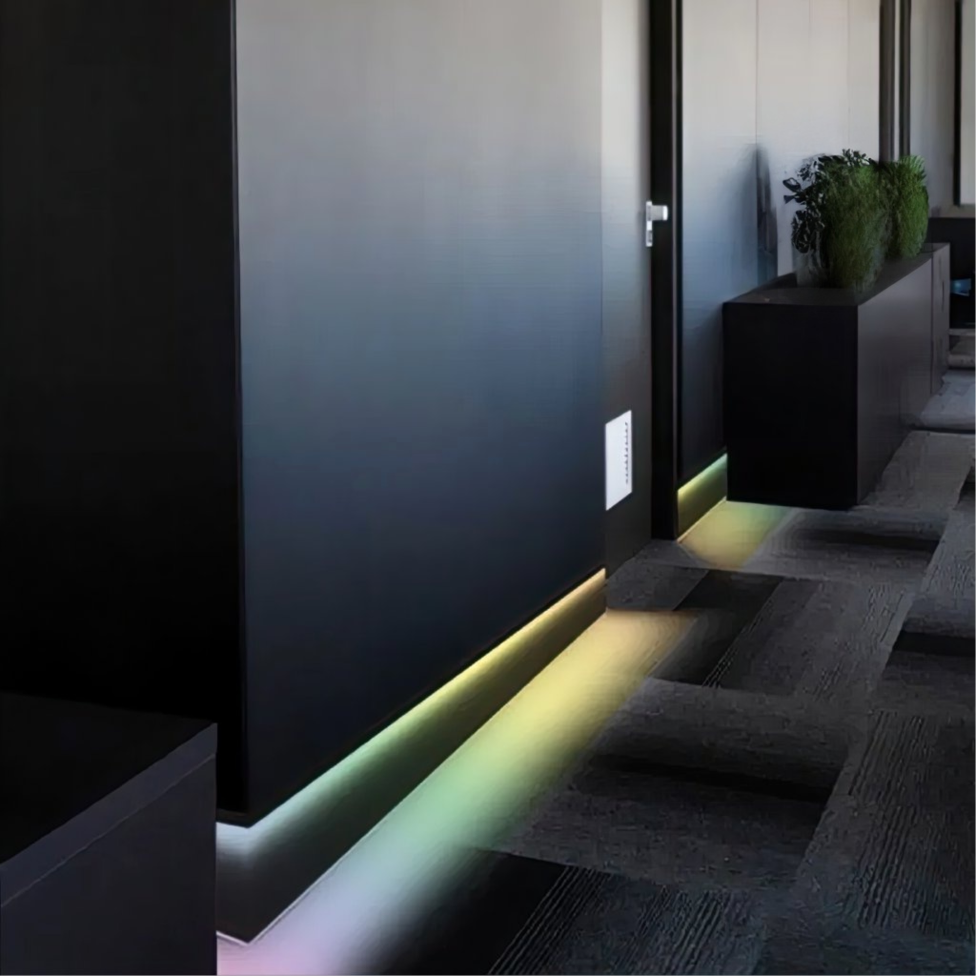 Toe-Kick RGBW Color Changing LED Baseboard Light Strip with Straight P ...