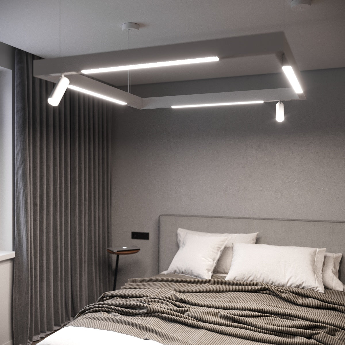 Lines & Spots – LED Square Magnetic Track Pendant Set – LED Lights Direct