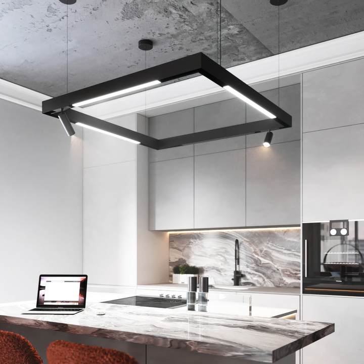 Lines & Spots – LED Square Magnetic Track Pendant Set – LED Lights Direct