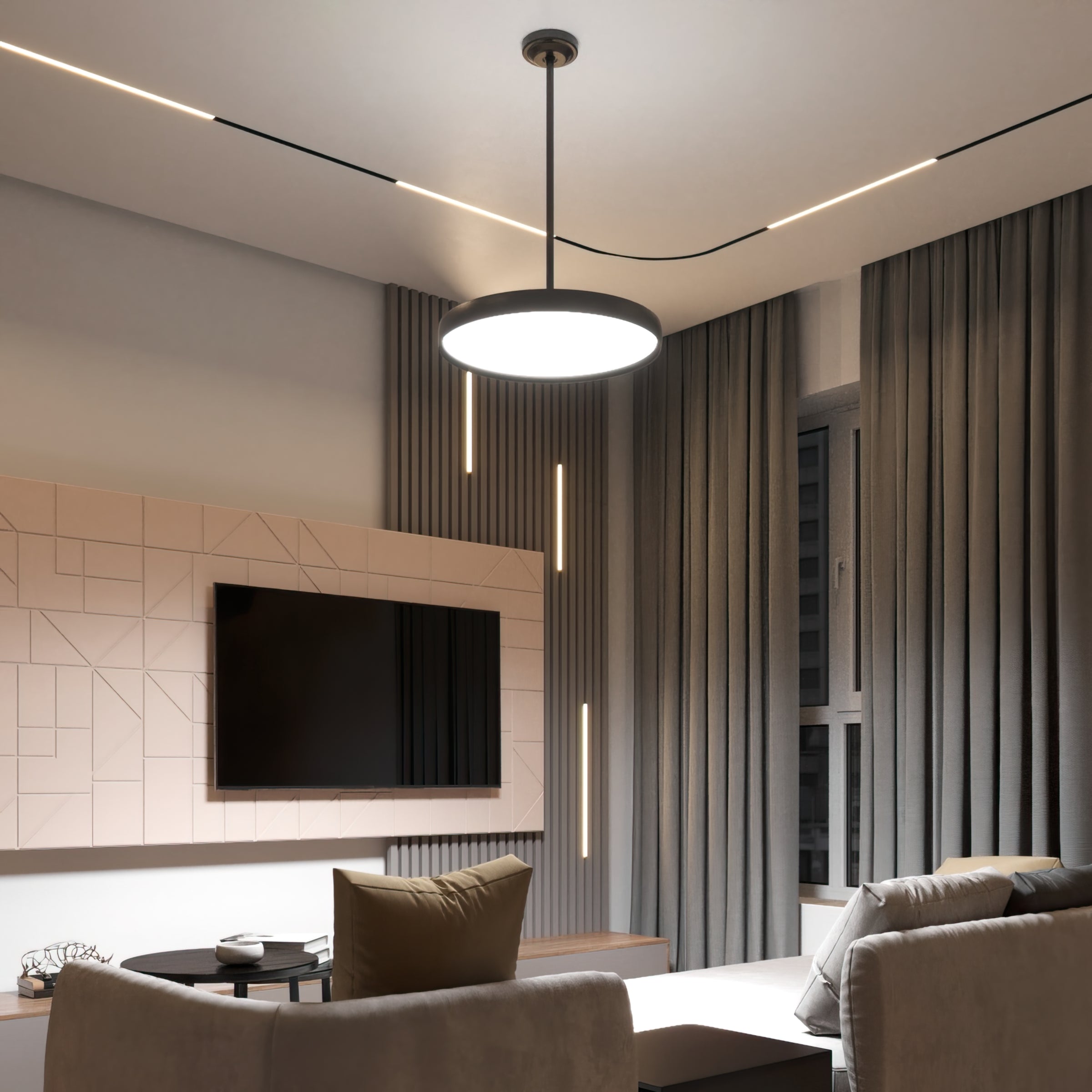 Round Ceiling Rod Pendant – LED Lights Direct